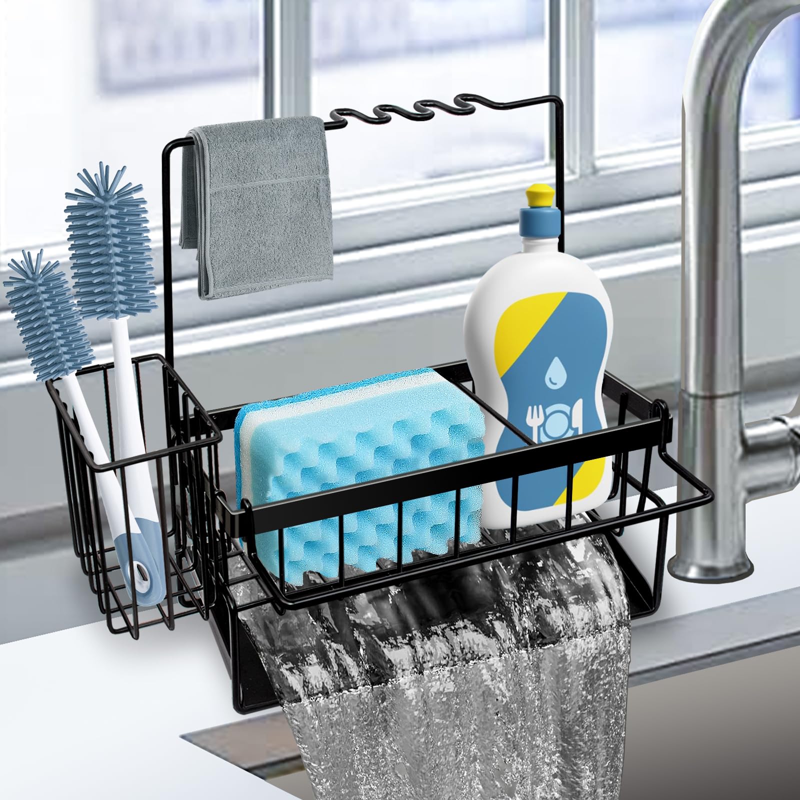 Sponge Holder for Kitchen Sink, Rustproof Kitchen Sink Organizer ...