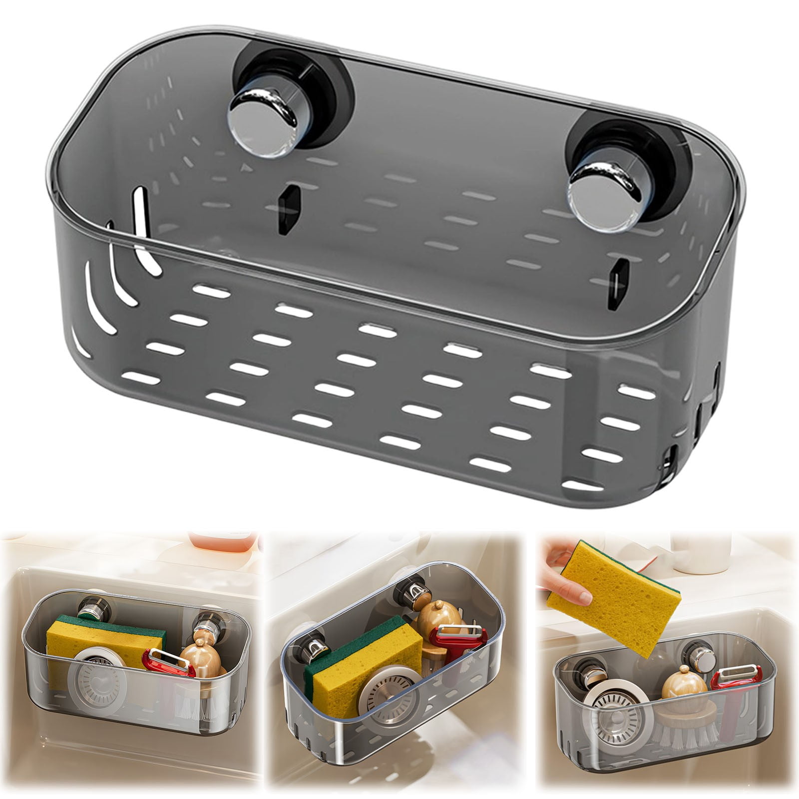 Sponge Holder With Strong Suction Cup Dish Sponge Caddy Inside ...