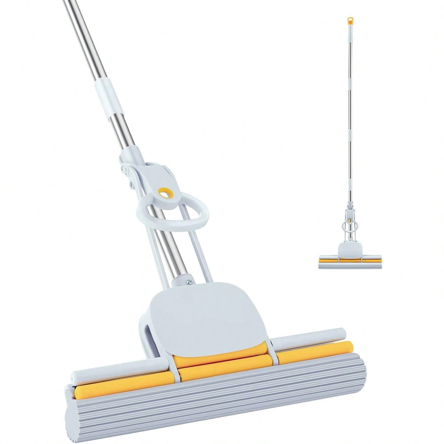 Sponge Mop For Floor Cleaning Squeeze With 60 Inch Long Handle, Self ...