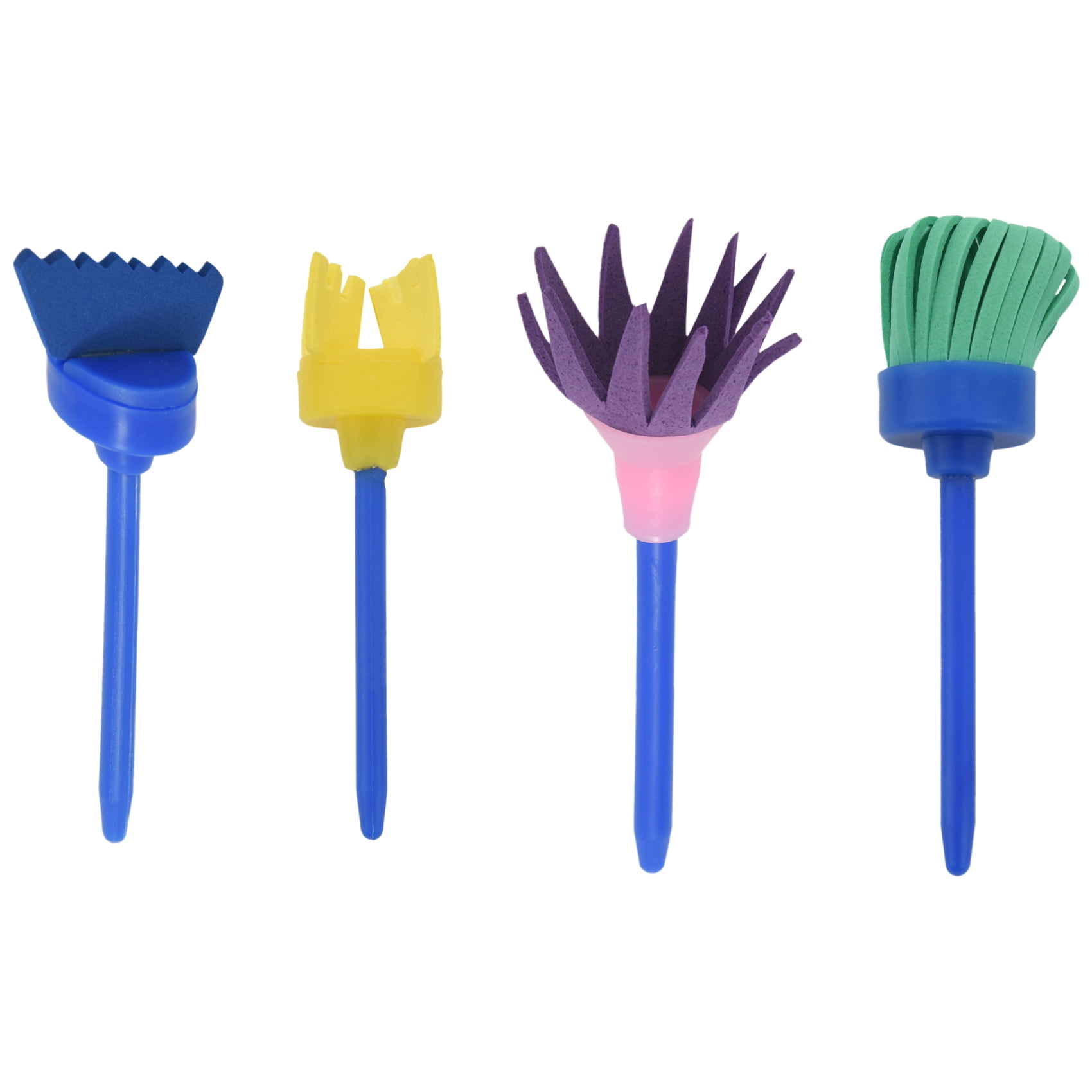 Sponge Paint Brushes for Kids, 4 Pack Early Learning Drawing Painting ...