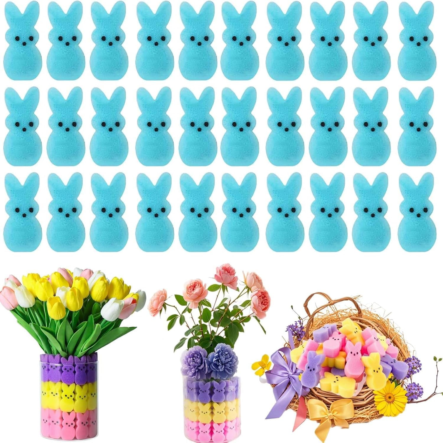 Sponge Peeps,Sponge Easter Peeps,60pcs Easter Peep Sponge,Easter Vase ...