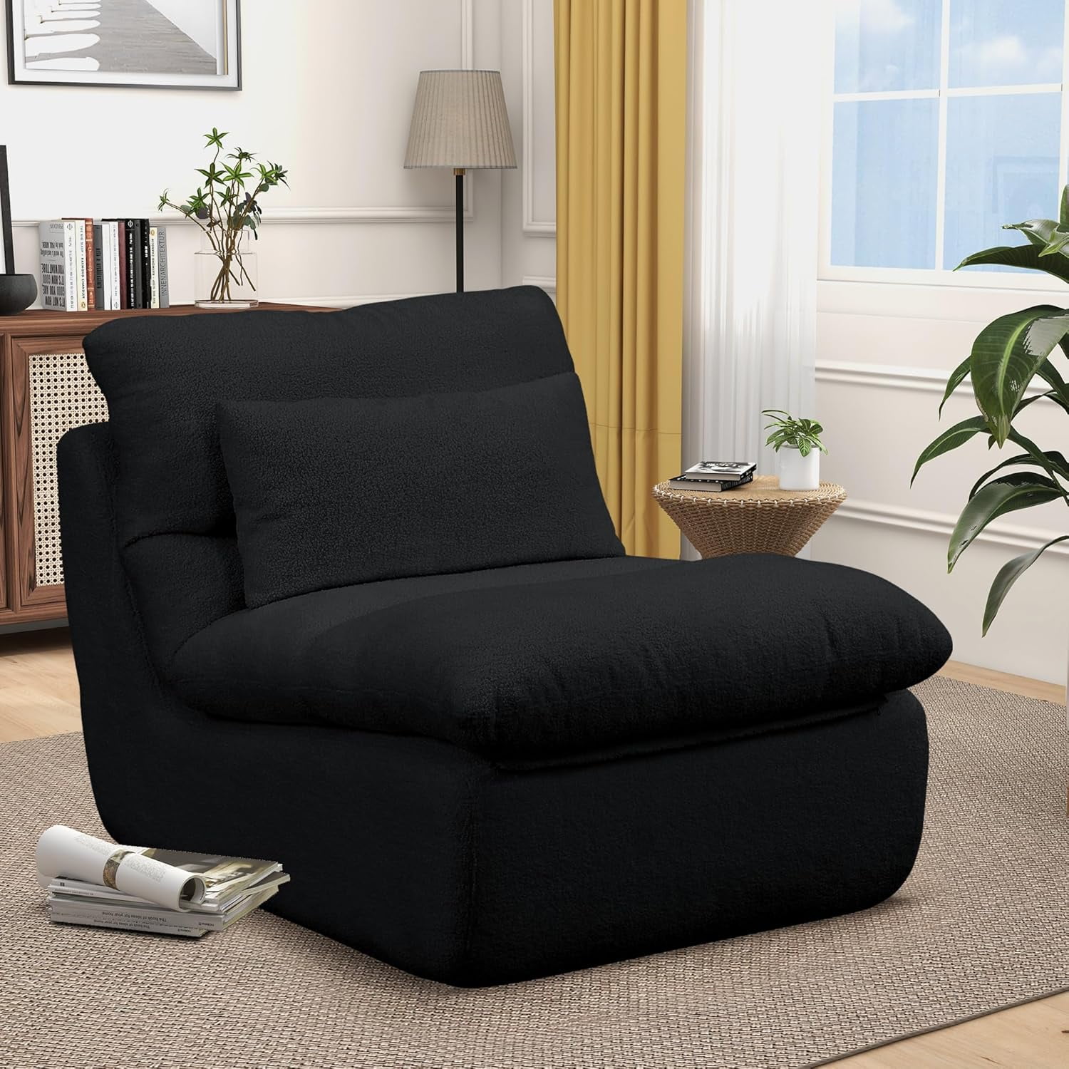 Sponge Single Sofa, 32" Boneless Sofa Couch for Small Spaces Comfy ...