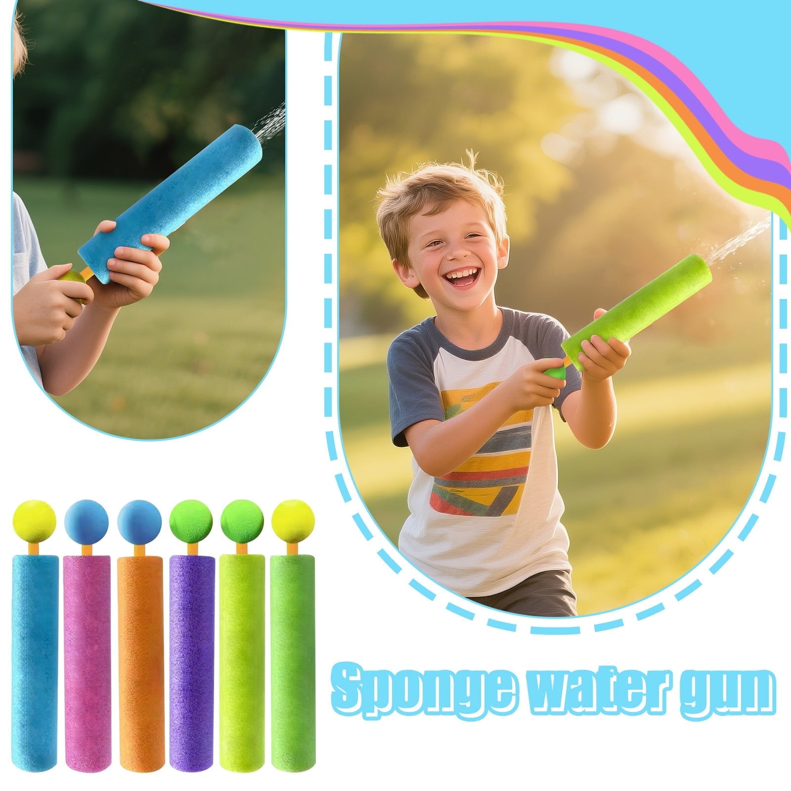 Sponge Spray Gun for Pool Toys, Single Unprinted Fun Water Blaster ...