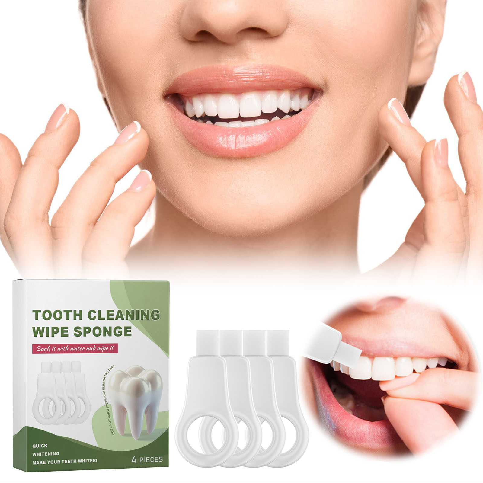 Sponge Tooth Cleaner Daily Care for Oral Hygiene Cleaning Teeth Stains ...