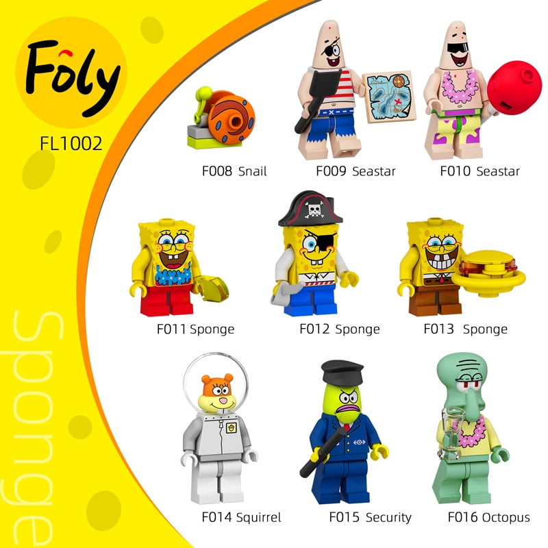 Sponge bob Squarepants Patrick Squidward Custom Building Block x 9 set ...