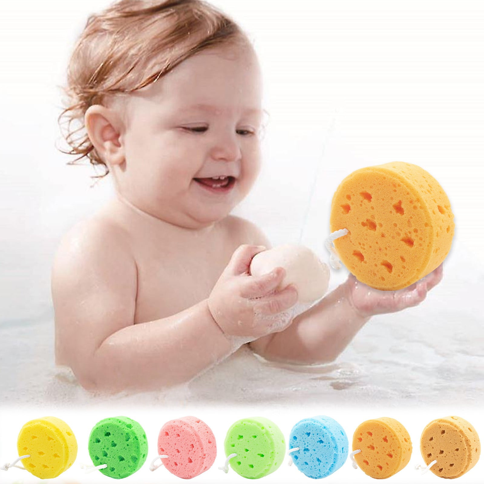Sponge,round Bath Sponge Seaweed Body Scrub Bathing Sponge Honeycomb ...
