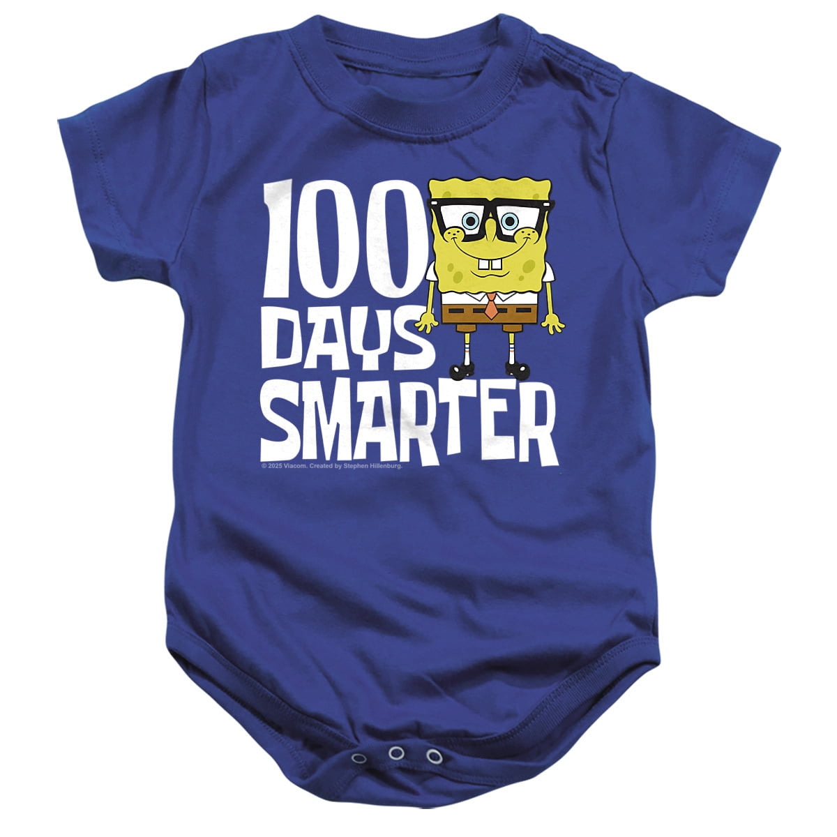 SpongeBob 100 Days Smarter Unisex Infant Snap Suit for Baby, Royal, X ...