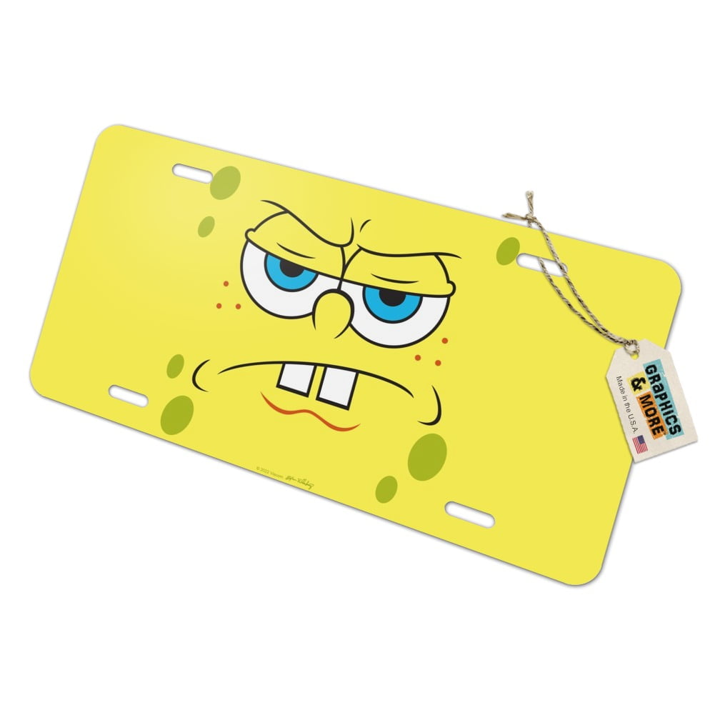 Spongebob Angry Face Novelty Metal Vanity Tag License Plate - Walmart.com