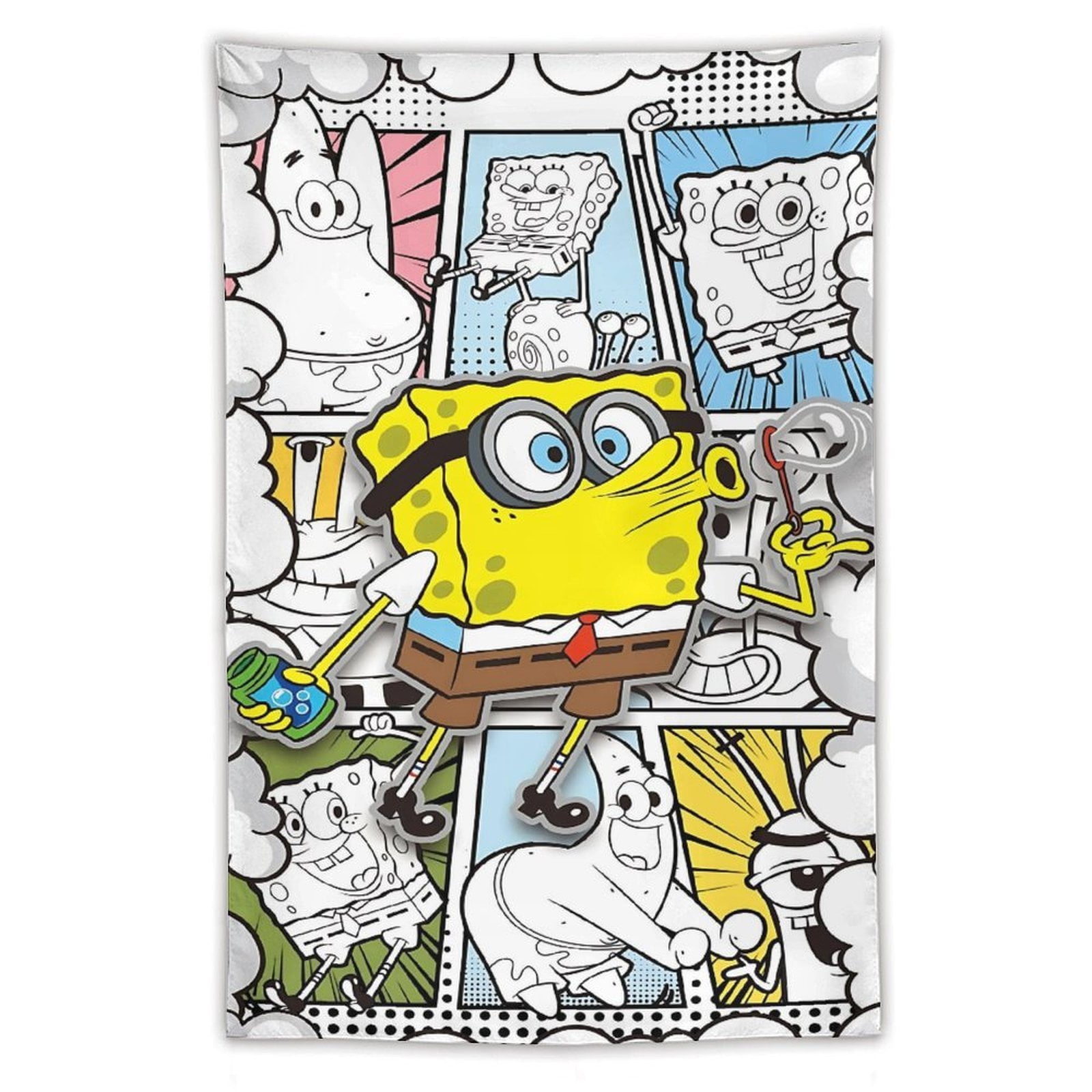 SpongeBob Bag (7) Funny Cartoon Tapestry – A Trendy Wall Decoration for ...
