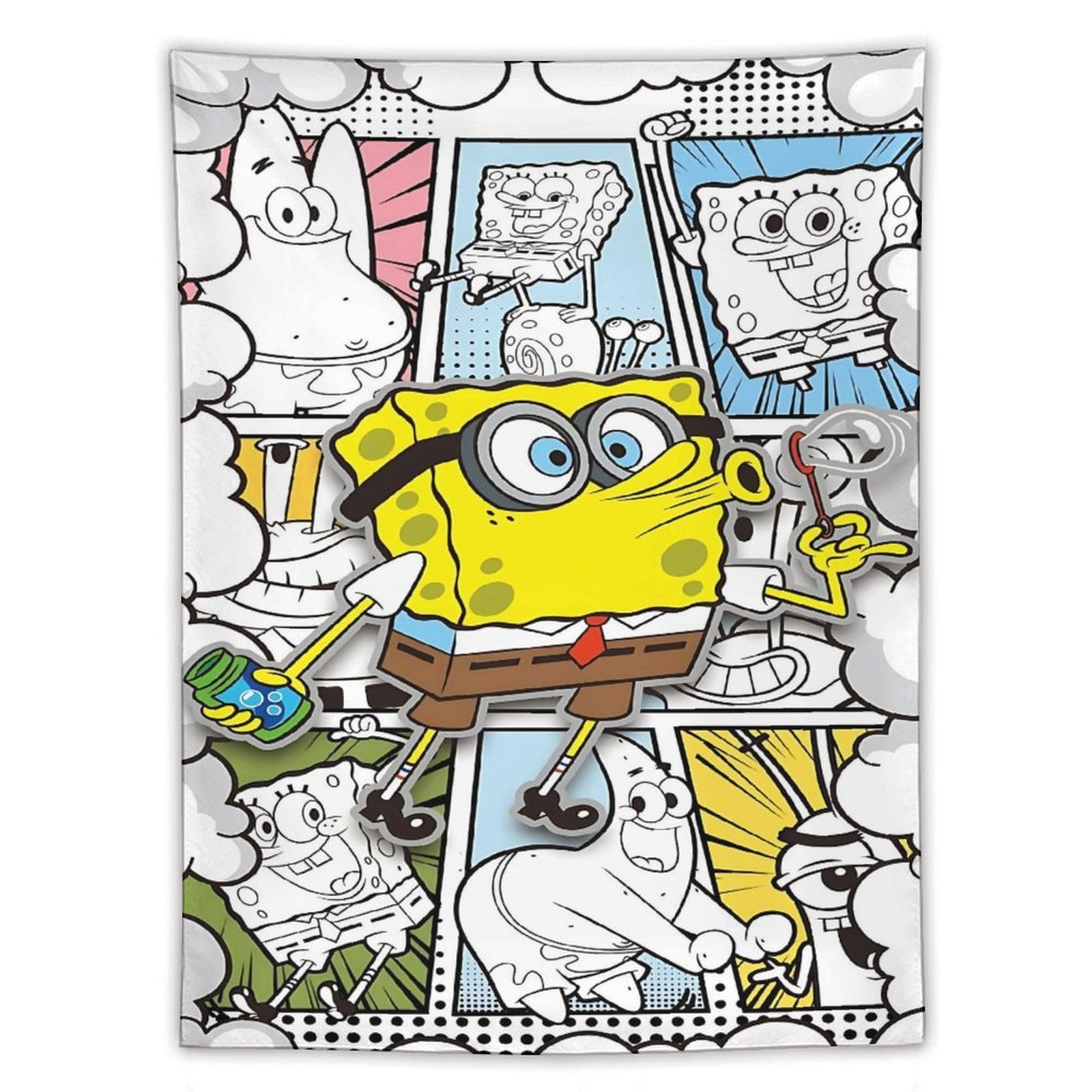 SpongeBob Bag (7) Funny Cartoon Tapestry – A Trendy Wall Decoration for ...