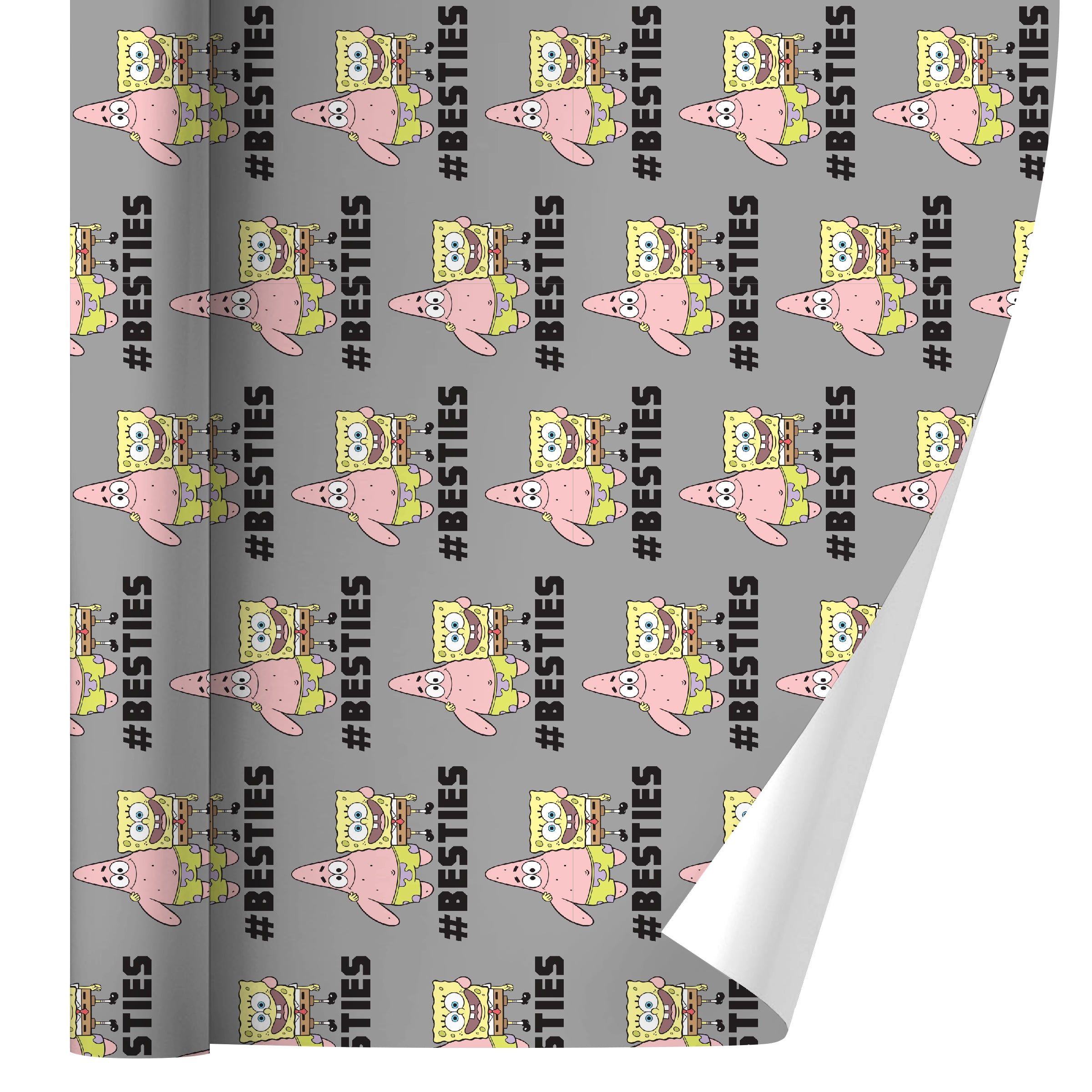 SpongeBob Besties Gift Wrap Wrapping Paper Rolls - Walmart.com