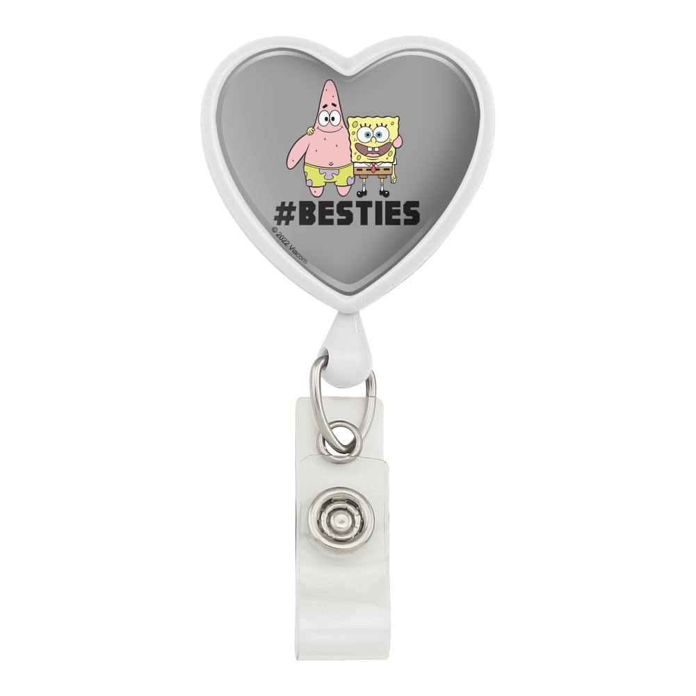 SpongeBob Besties Heart Lanyard Retractable Reel Badge ID Card Holder ...