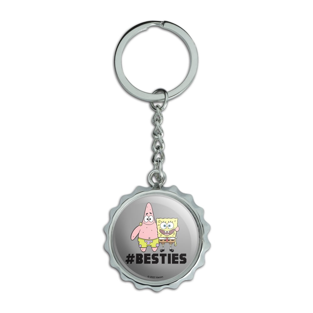 SpongeBob Besties Keychain Chrome Plated Metal Pop Cap Bottle Opener ...