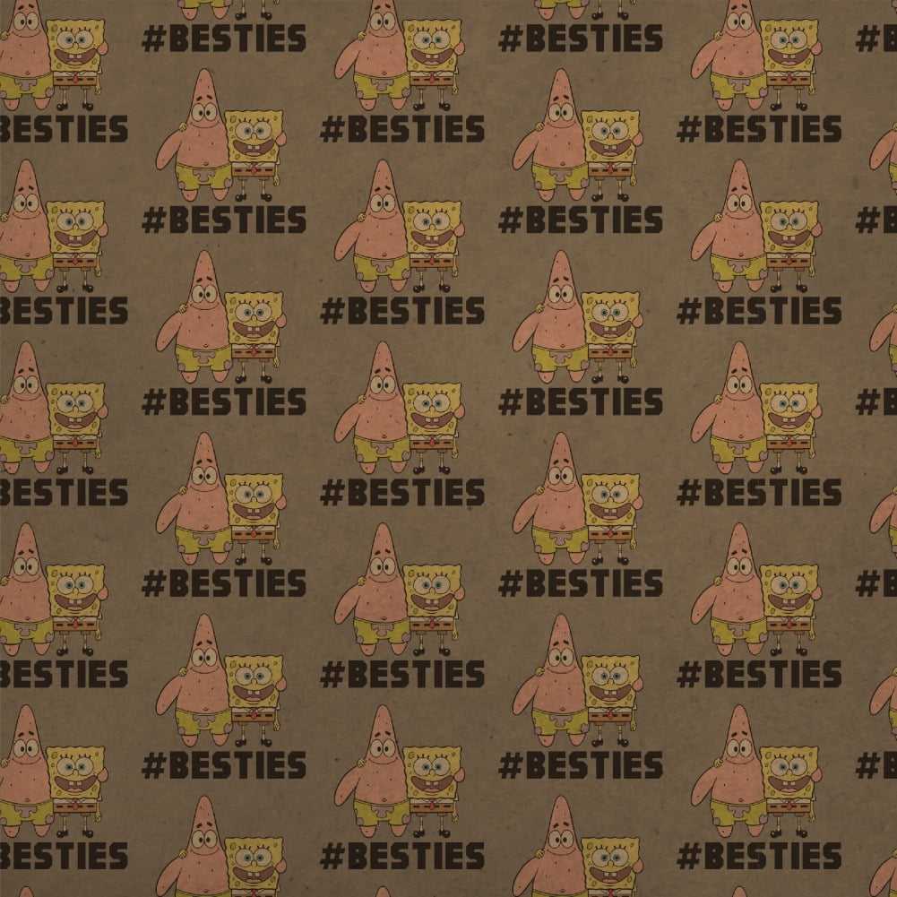 SpongeBob Besties Premium Kraft Roll Gift Wrap Wrapping Paper - Walmart.com