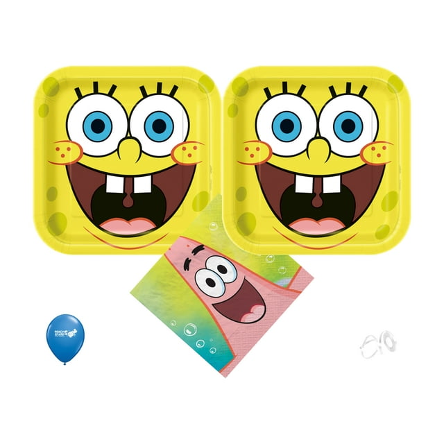 SpongeBob Birthday Party Supplies Bundle with Plates and Napkins for 16 ...