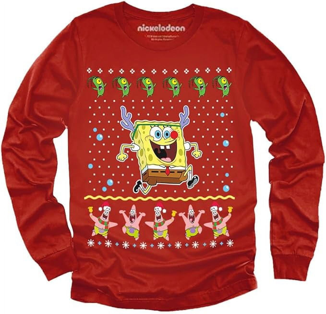 Tstars SpongeBob Reindeer Kids Funny Holiday Shirt Christmas Gifts for ...