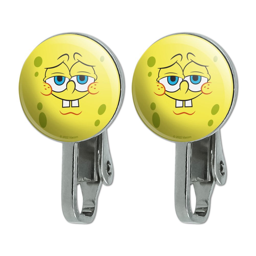 SpongeBob Confident Face Novelty Clip-On Stud Earrings - Walmart.com
