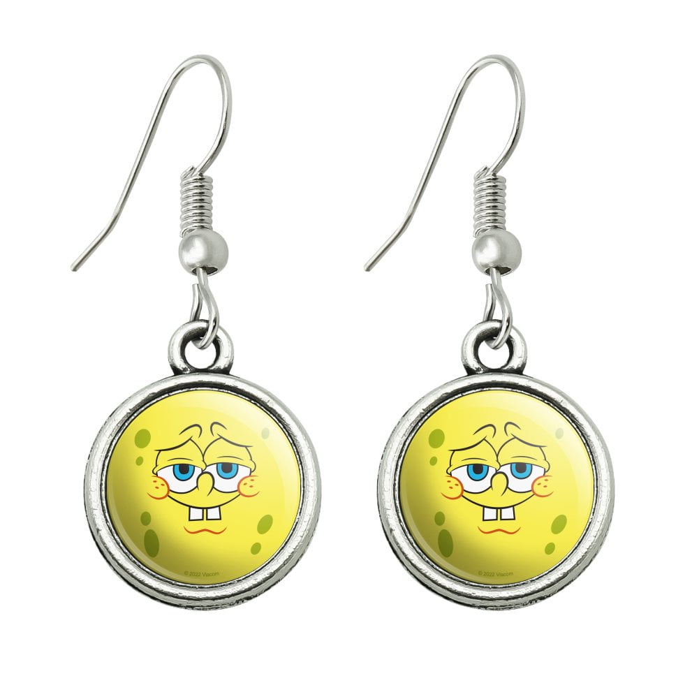 SpongeBob Confident Face Novelty Dangling Drop Charm Earrings - Walmart.com