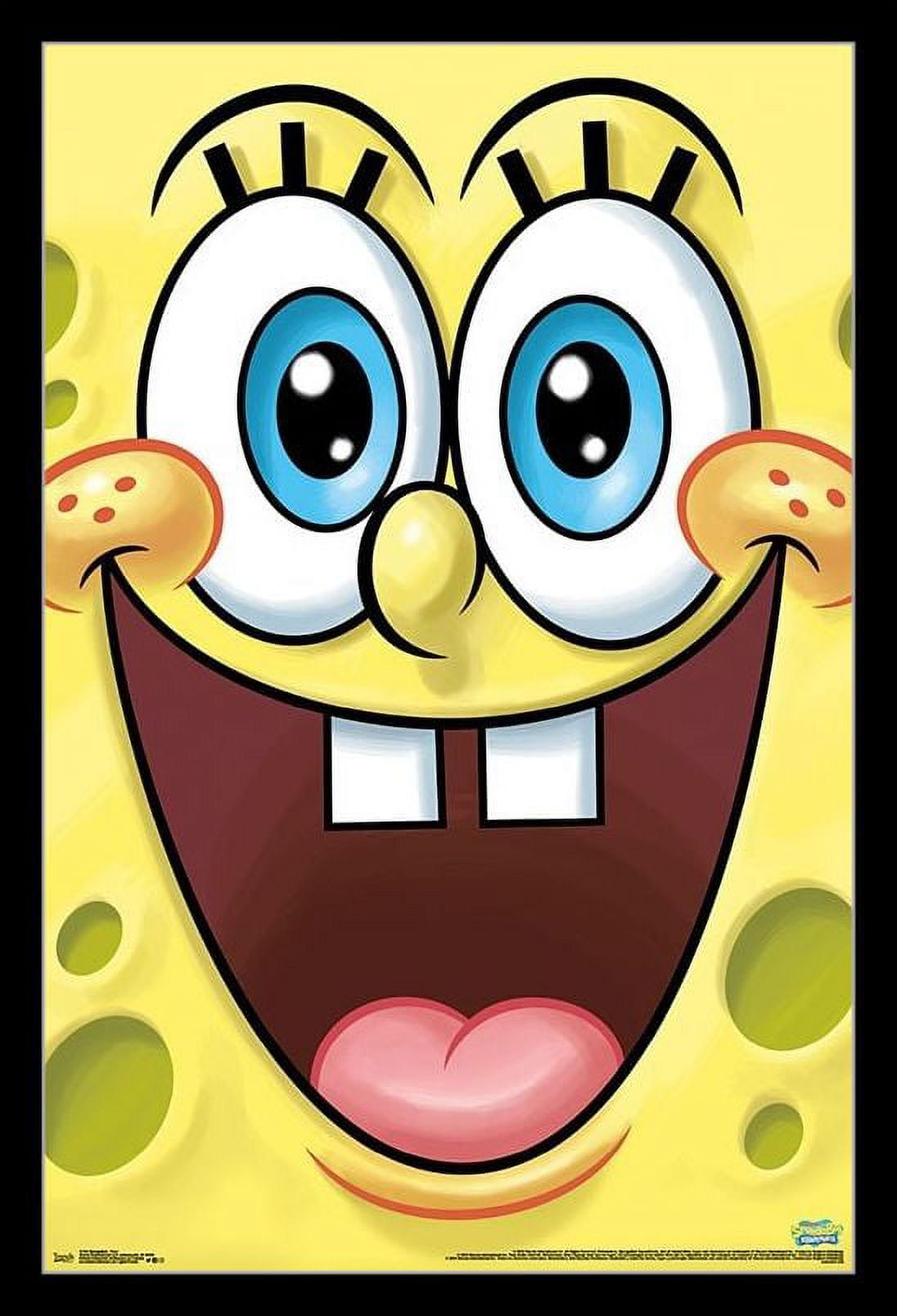 SpongeBob - Face Laminated & Framed Poster Print (22 x 34) - Walmart.com