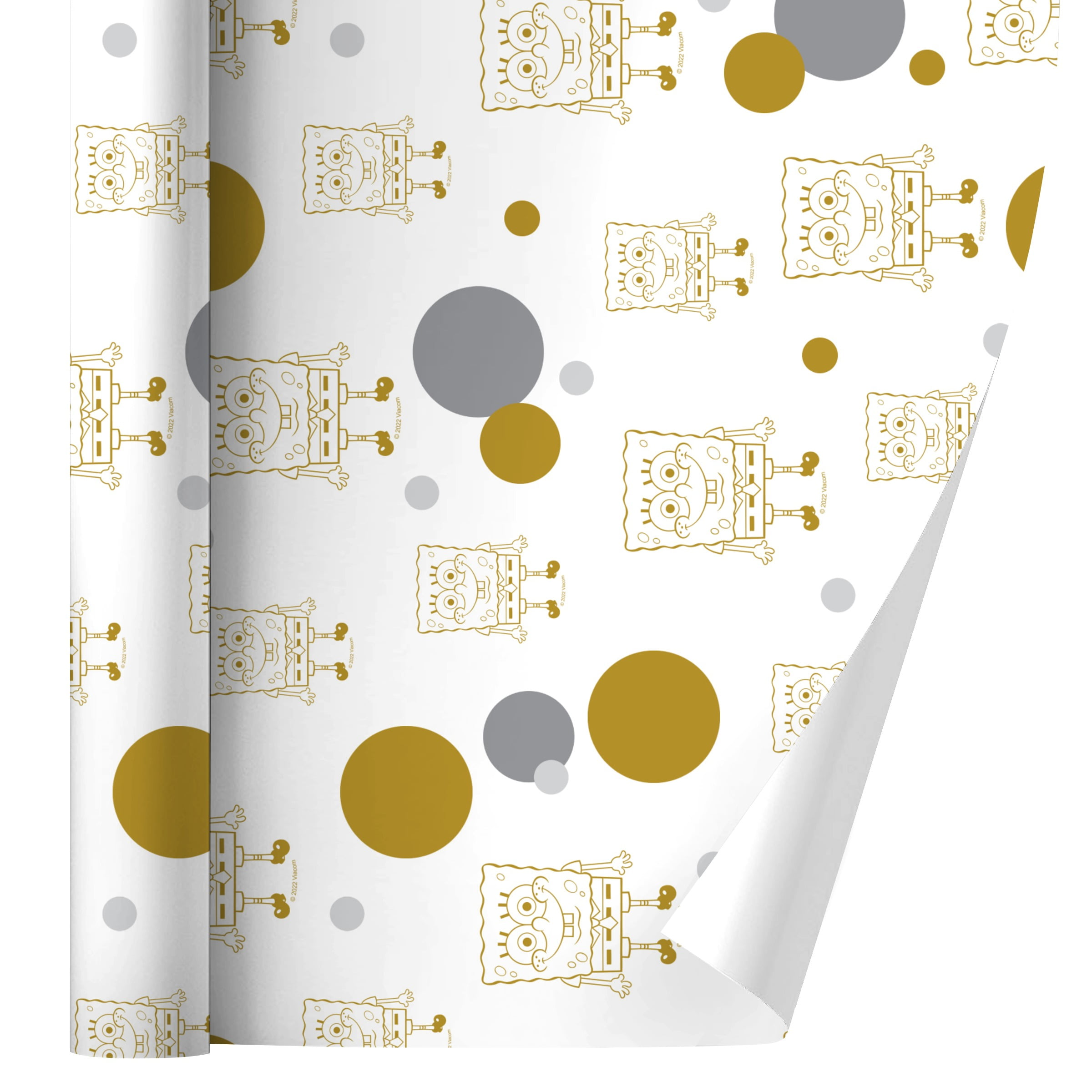 SpongeBob Full Front Gift Wrap Wrapping Paper Roll - Walmart.com