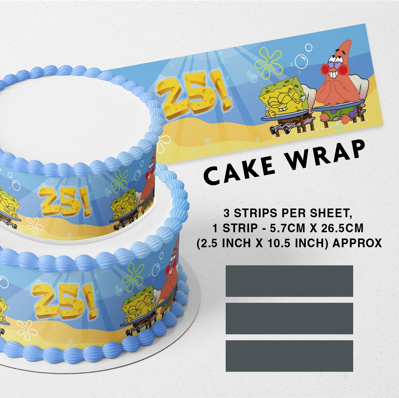 SpongeBob Funnier Than 24 25 Strips Edible Icing Printed Cake Wrap ...
