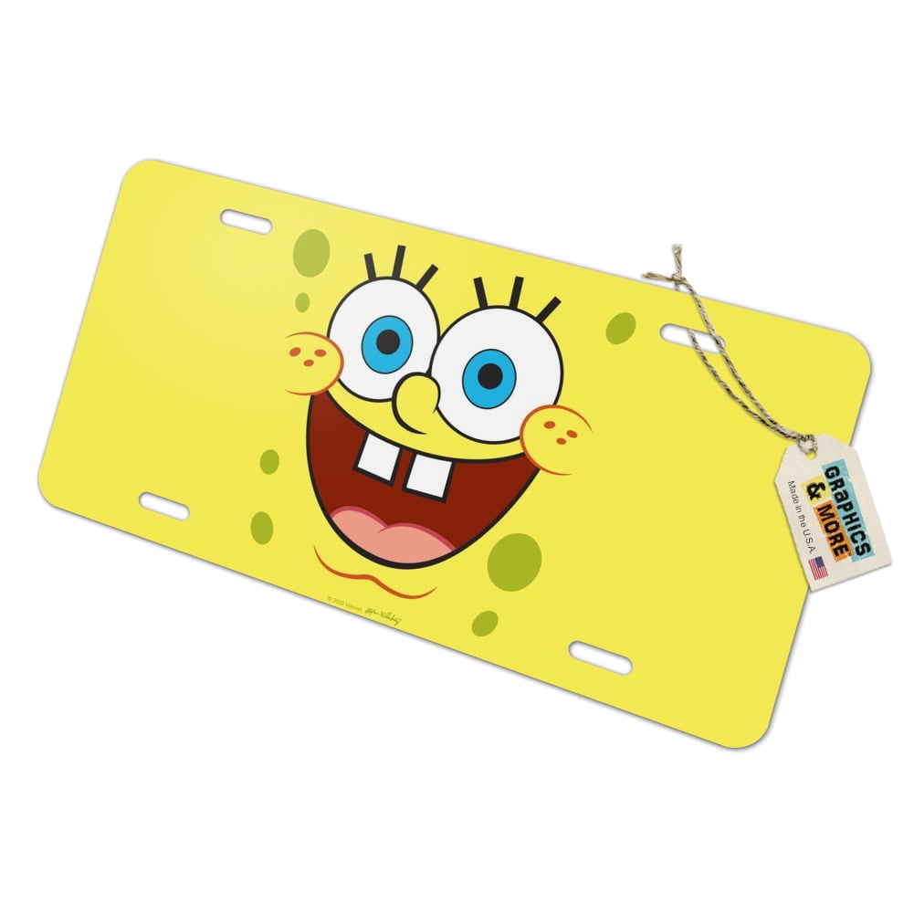 SpongeBob Goofy Smile Face Novelty Metal Vanity Tag License Plate ...