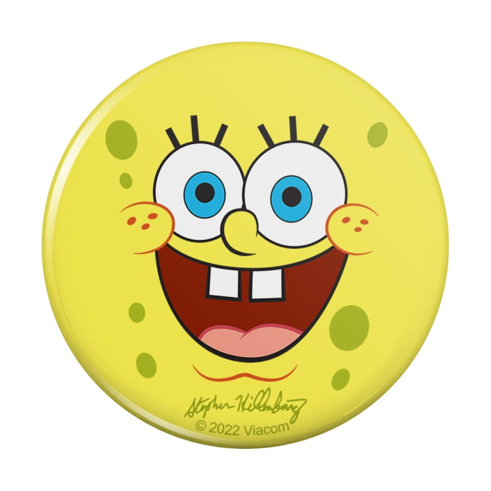 SpongeBob Goofy Smile Face Pinback Button Pin - Walmart.com