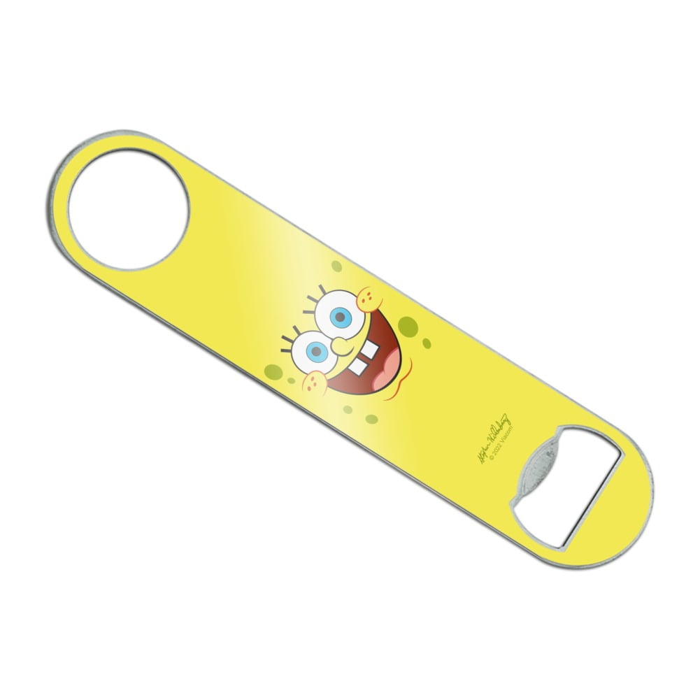 SpongeBob Goofy Smile Face Stainless Steel Vinyl Covered Flat Bartender ...