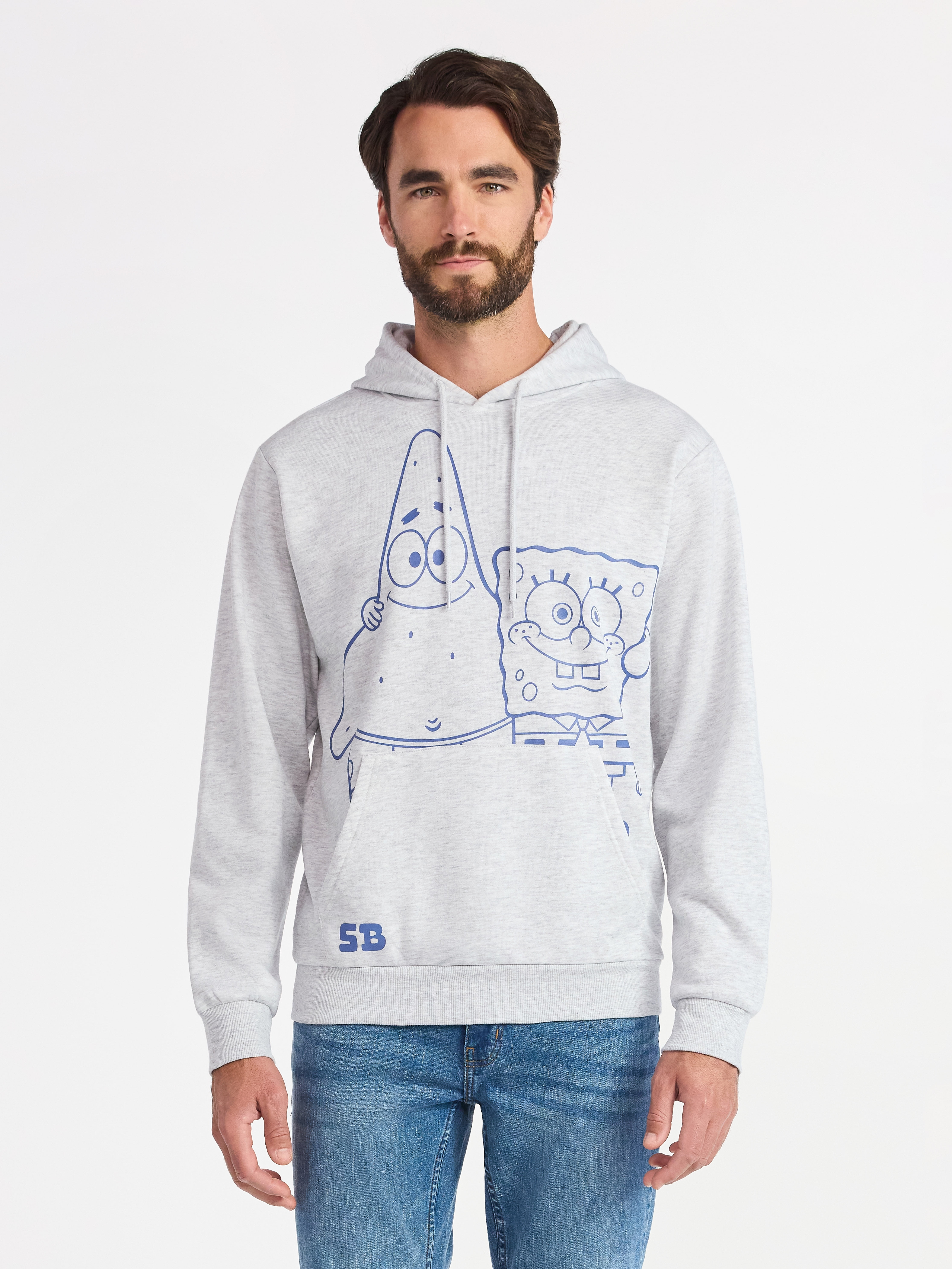 SpongeBob SquarePants Men's & Big Men's Graphic Fleece Hoodie with Long ...