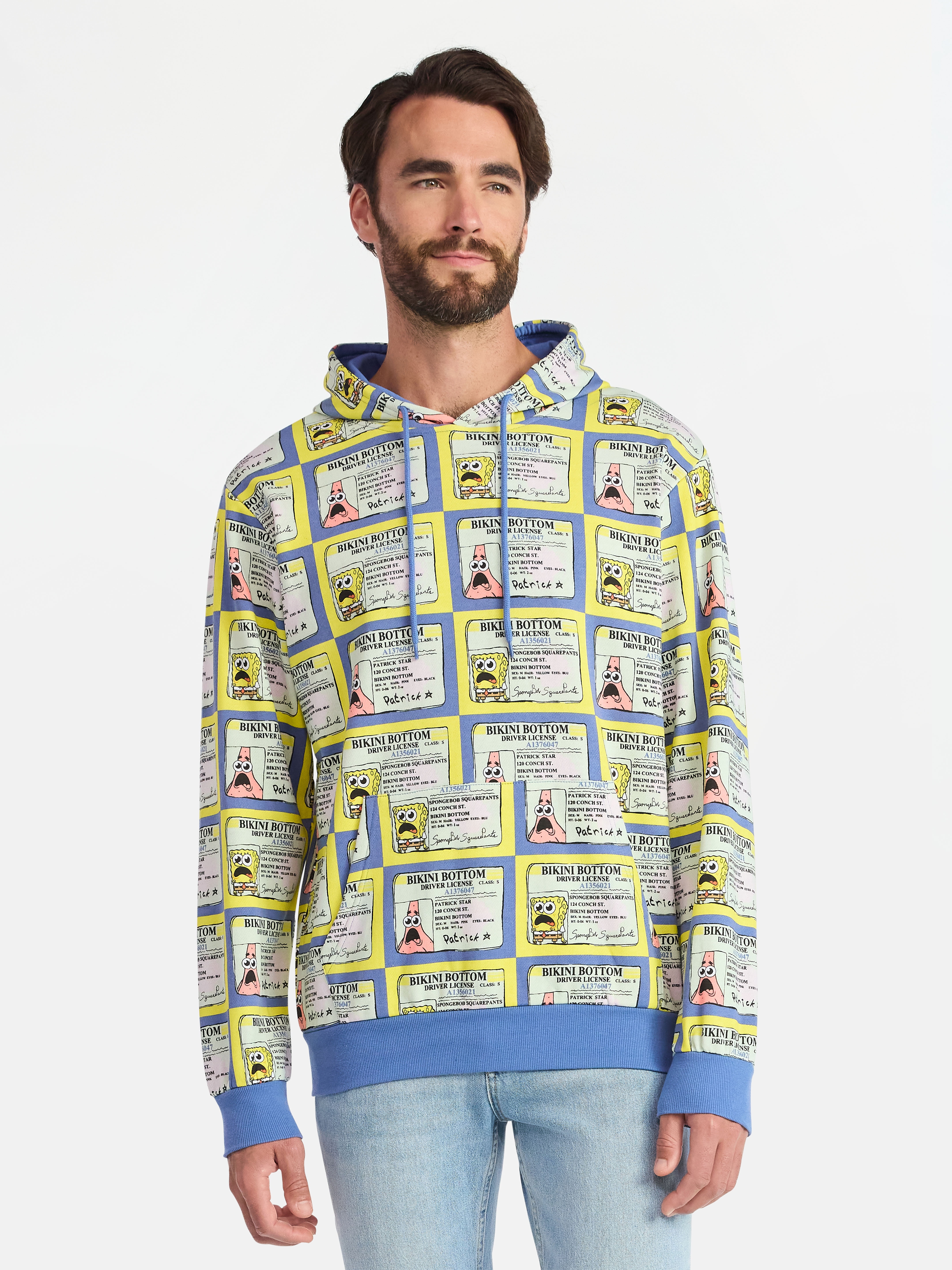 SpongeBob SquarePants Men's & Big Men's Graphic Fleece Hoodie with Long ...