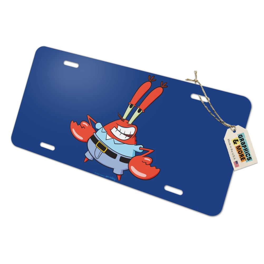 SpongeBob Mr. Krabs Pose Novelty Metal Vanity Tag License Plate ...
