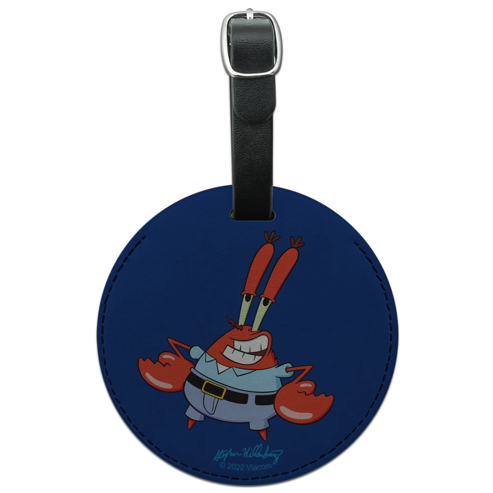SpongeBob Mr. Krabs Pose Round Leather Luggage Card Suitcase Carry-On ...