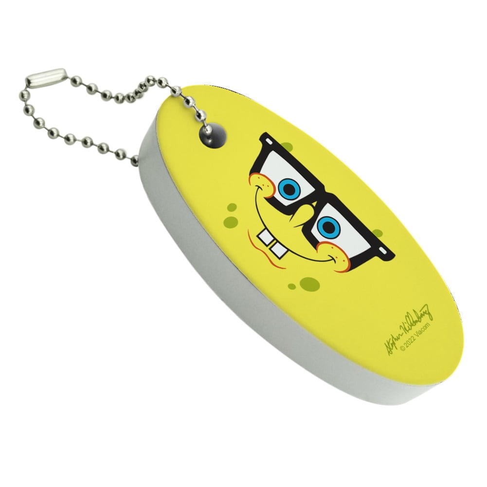 SpongeBob Nerd Face Floating Keychain Oval Foam Fishing Boat Buoy Key ...