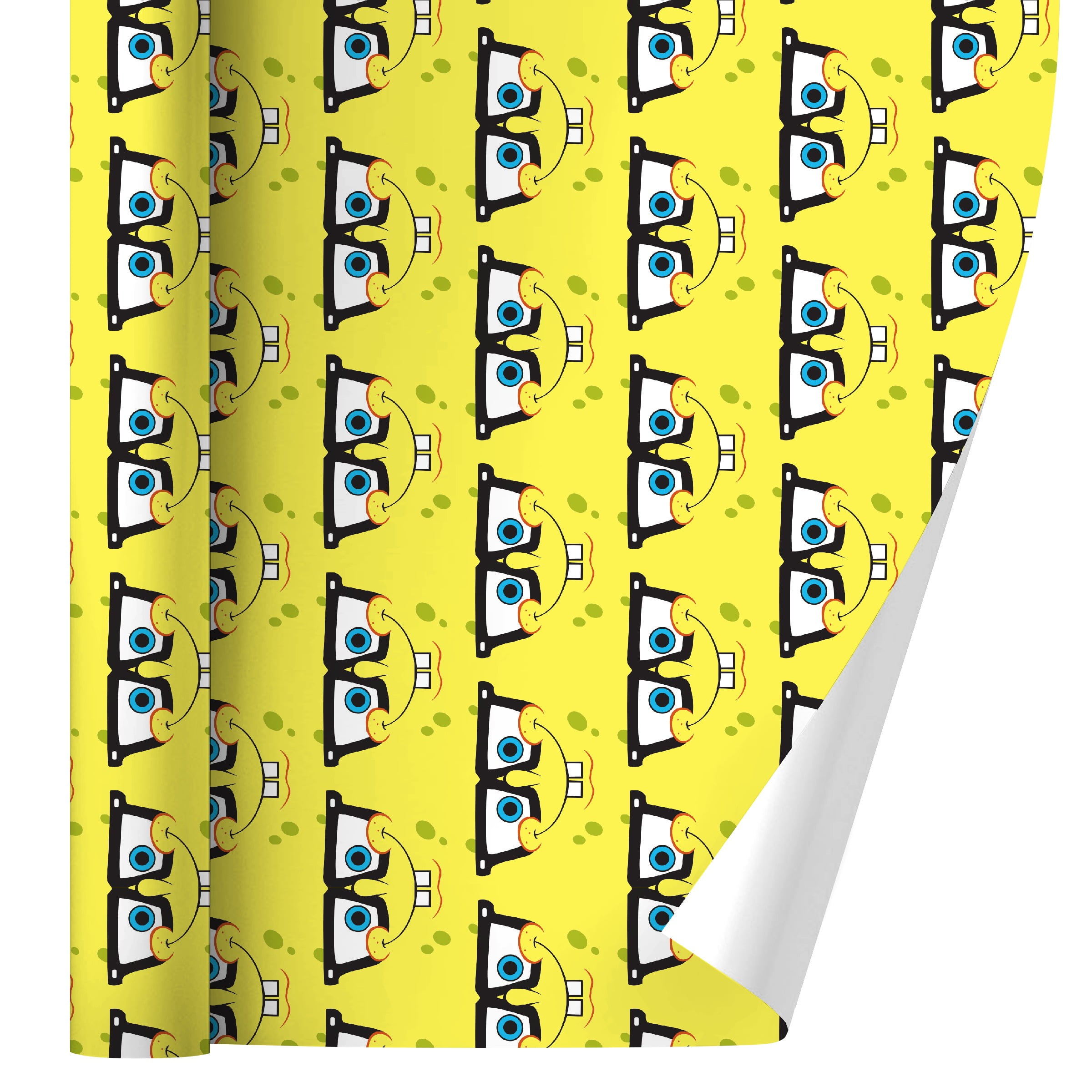 SpongeBob Nerd Face Gift Wrap Wrapping Paper Rolls - Walmart.com