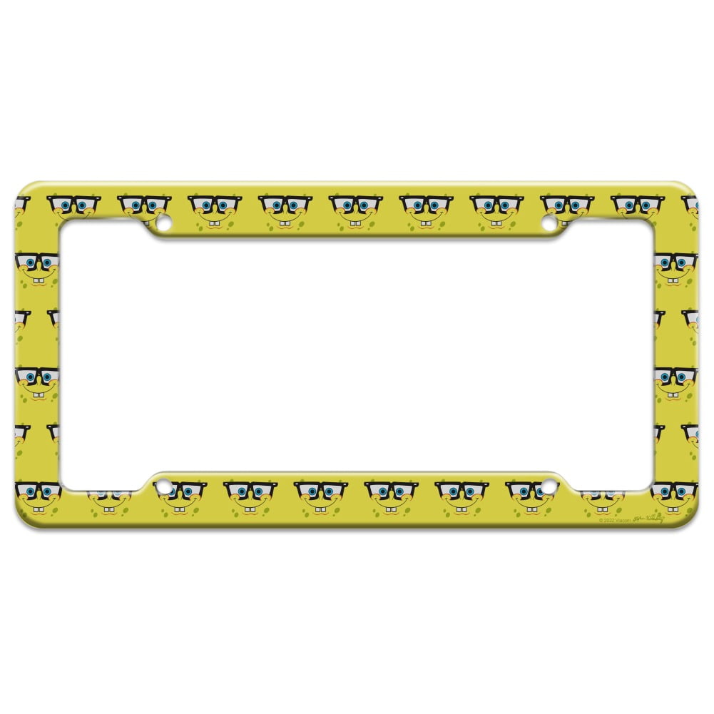 SpongeBob Nerd Face License Plate Tag Frame - Walmart.com