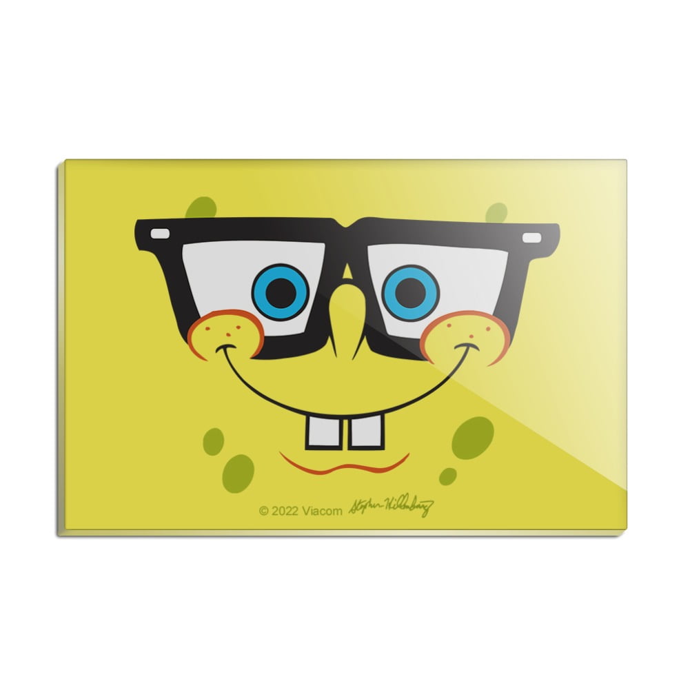 SpongeBob Nerd Face Rectangle Acrylic Fridge Refrigerator Magnet ...