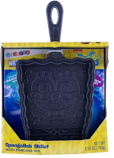 Nickelodeon's SpongeBob Shaped Cast Iron Pancake Skillet with 3oz ...