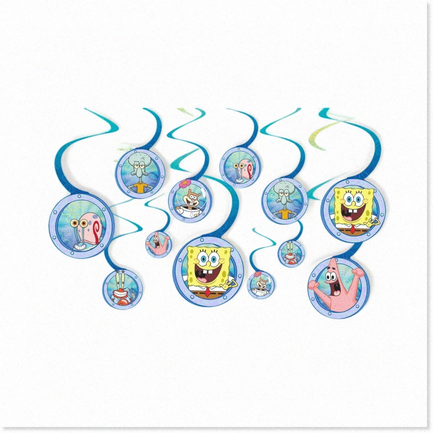 SpongeBob Party Spirals - Vibrant Multicolor Decorations with 5" Cutout ...