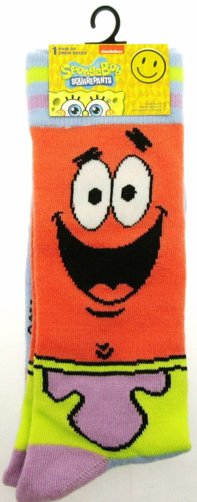 SpongeBob SP! Crew Socks Men Sizes 6 - 12 Patrick One Pair - Walmart.com