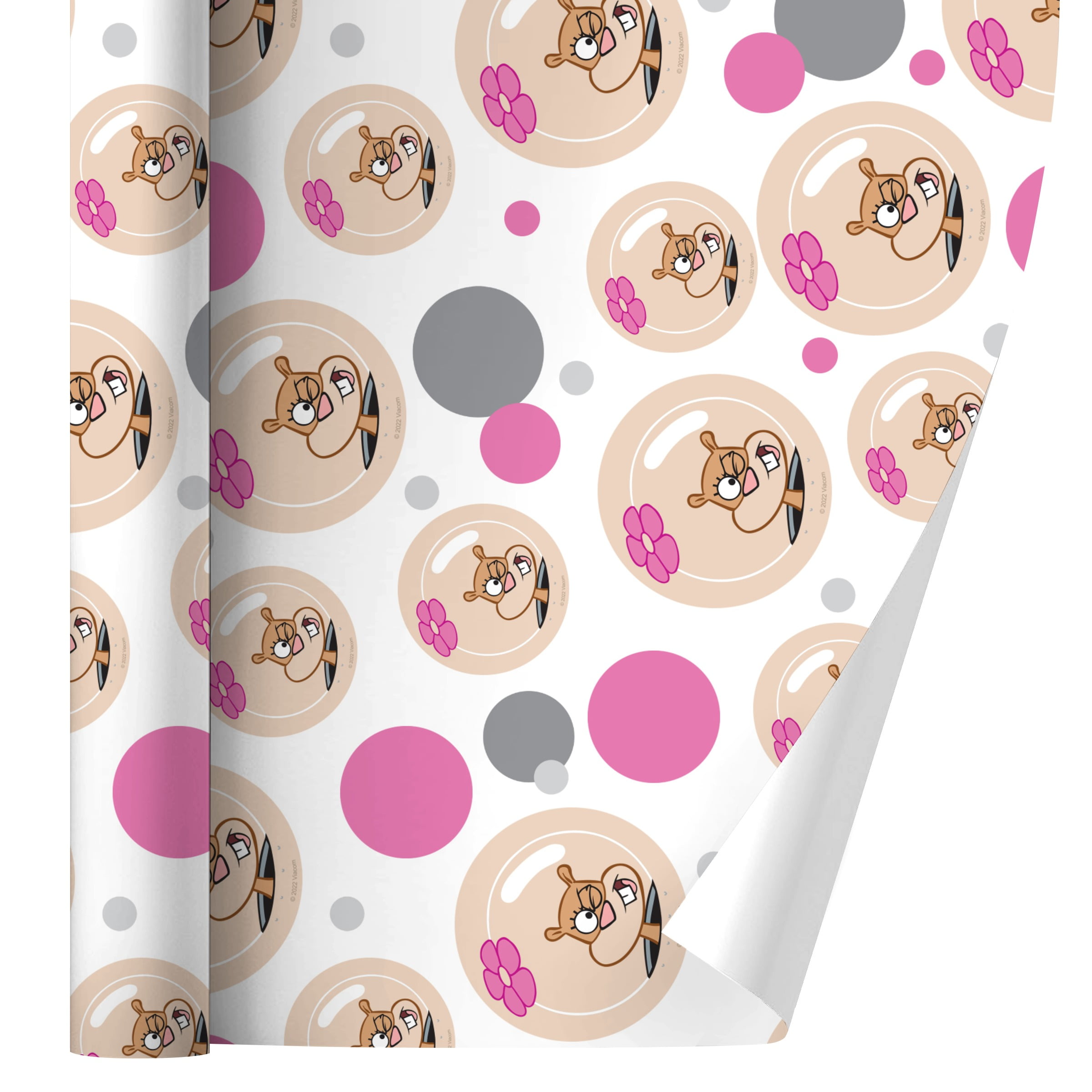 SpongeBob Sandy Wink Face Gift Wrap Wrapping Paper Roll - Walmart.com