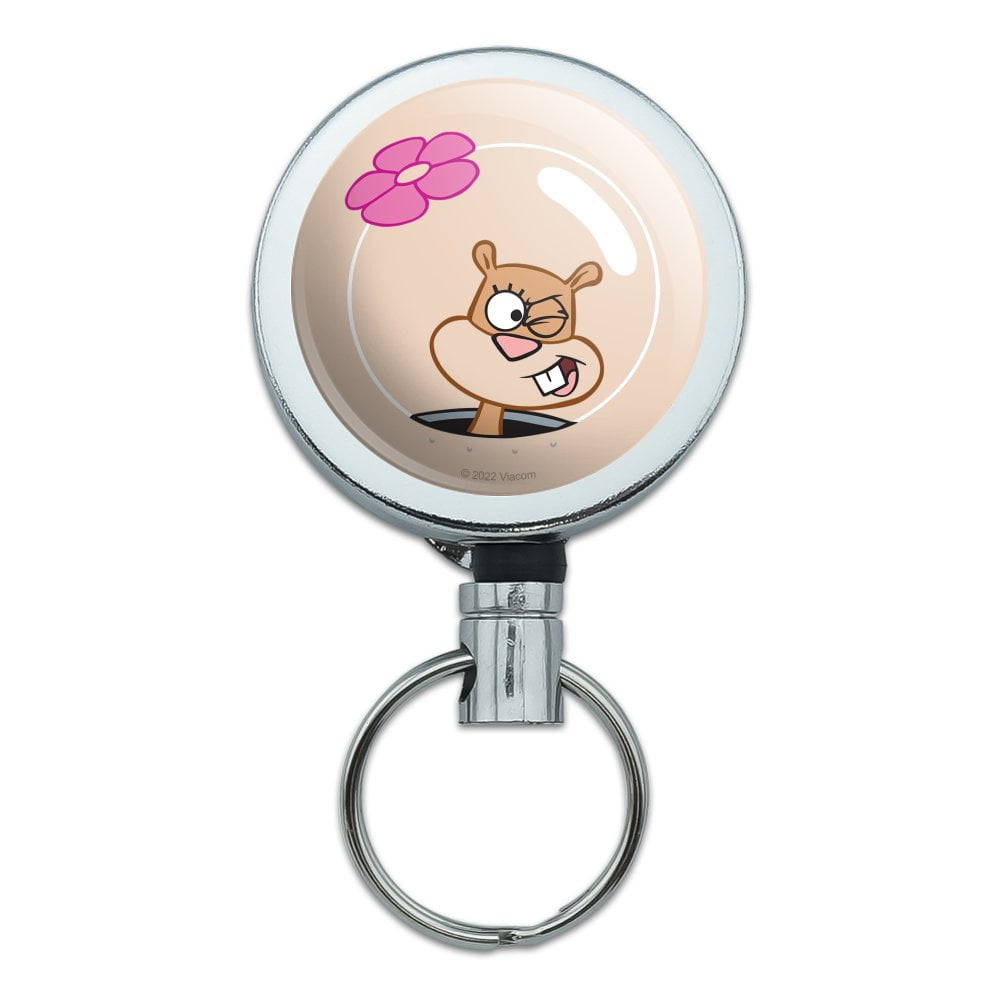 SpongeBob Sandy Wink Face Heavy Duty Metal Retractable Reel ID Badge ...
