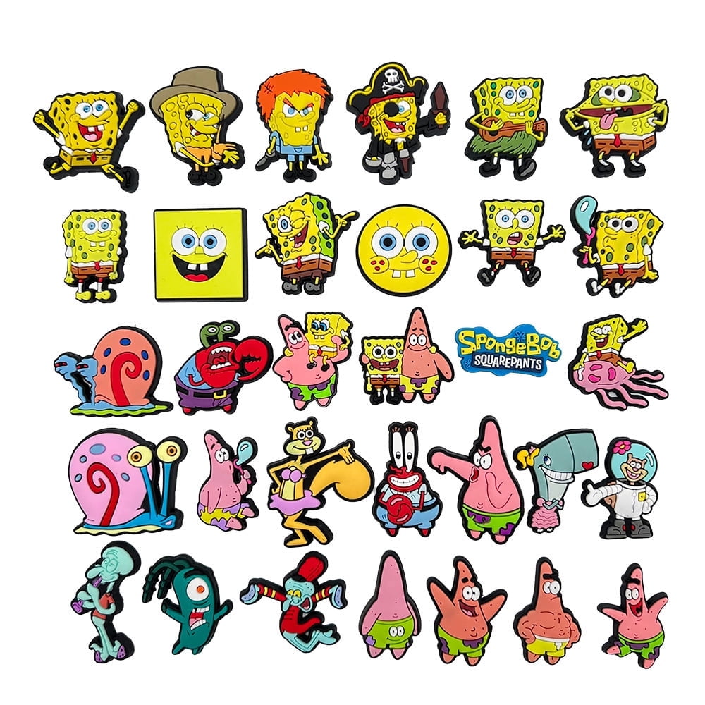 SpongeBob Shoe Charms - 32pcs Cute Cartoon Clog Decorations: For Shoes ...