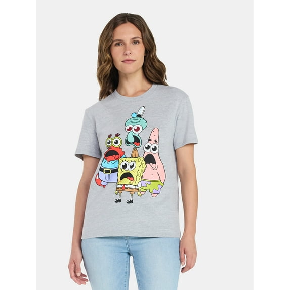 SpongeBob SquarePants Women's Graphic Tee with Short Sleeves, Sizes XXS ...