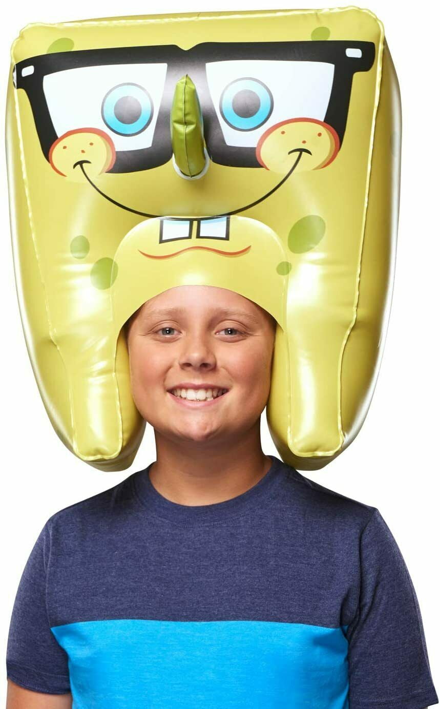 SpongeBob Spongehead Inflatable Hat Costume for Halloween 21" Tall ...