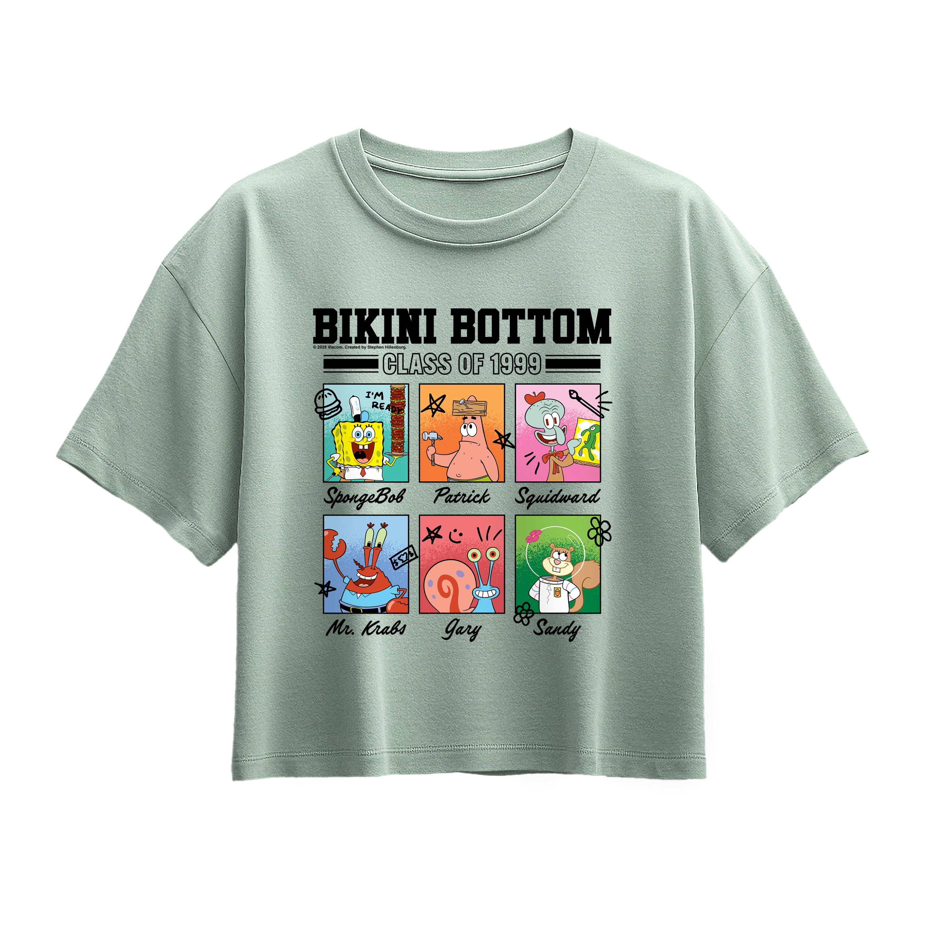SpongeBob SquarePants - 1999 Yearbook - Youth Girls Boxy T-Shirt ...