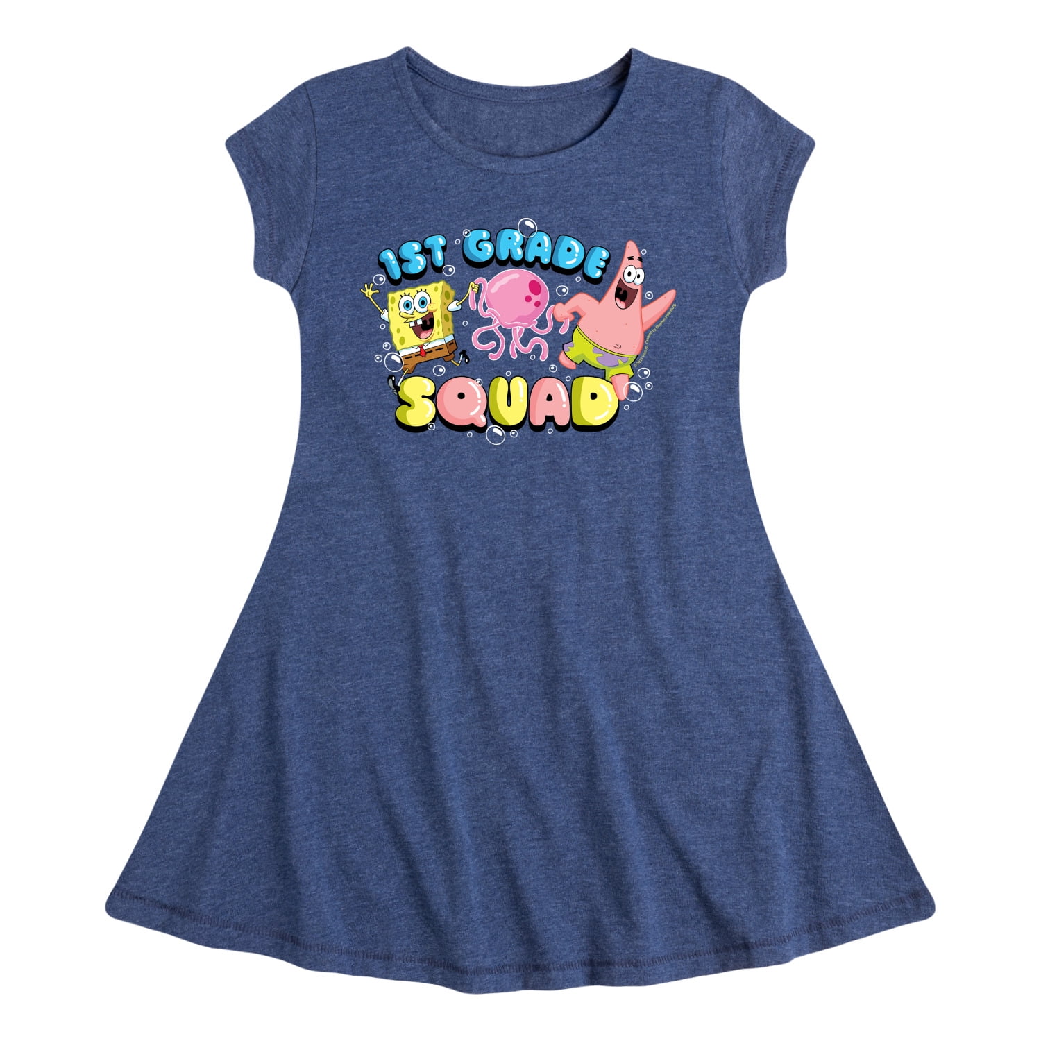 SpongeBob SquarePants - 1st Grade Squad - Toddler & Youth Girls Fit & Flare Dress - Walmart.com