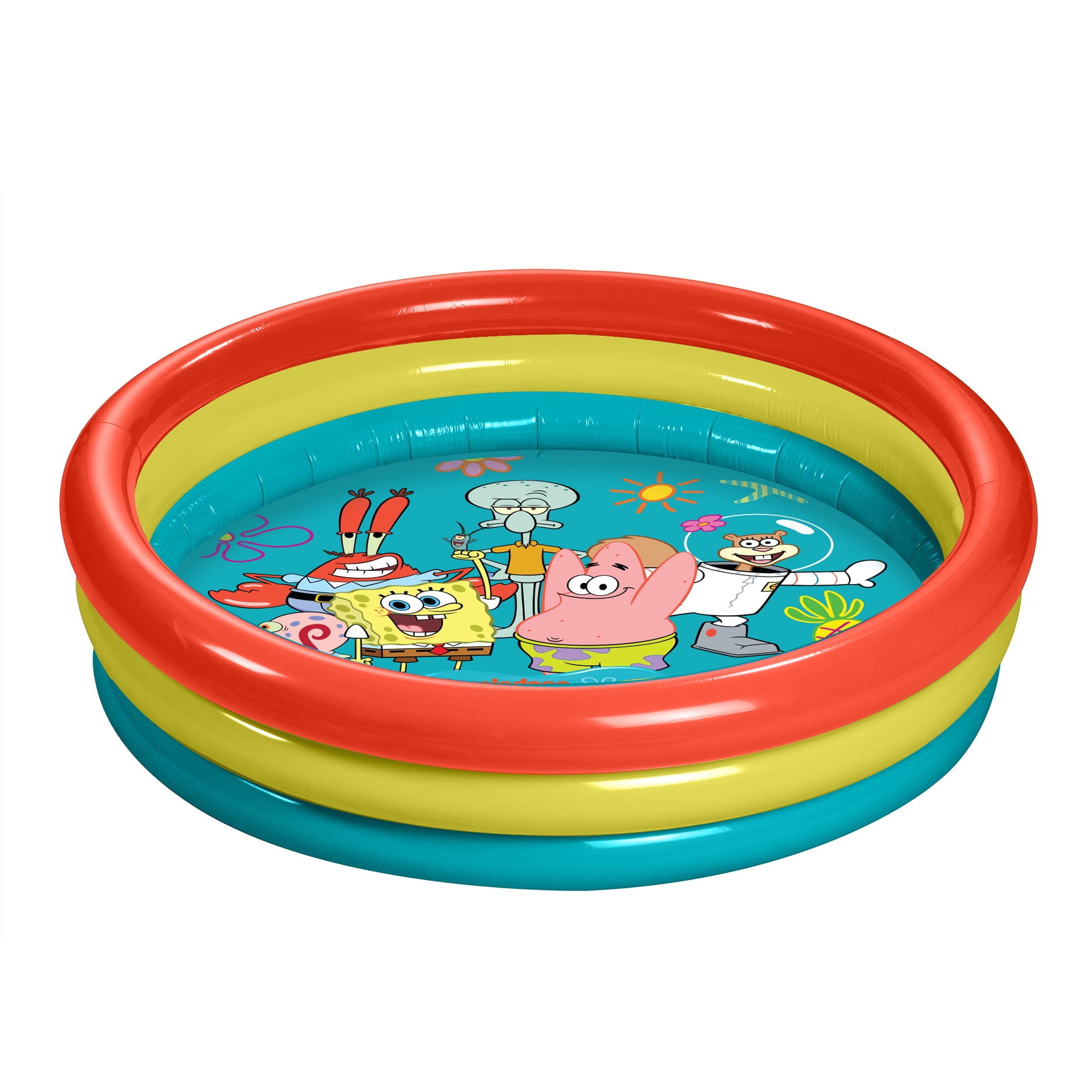 SpongeBob SquarePants 3-Ring Inflatable Swimming Pool, Portable Pool ...