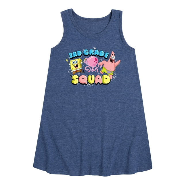 SpongeBob SquarePants - 3rd Grade Squad - Toddler & Youth Girls A-line ...