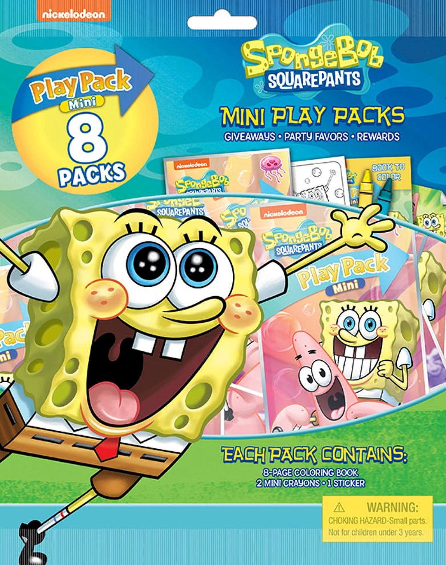 SpongeBob SquarePants 8 Count Mini Play Pack with Small Coloring Book ...