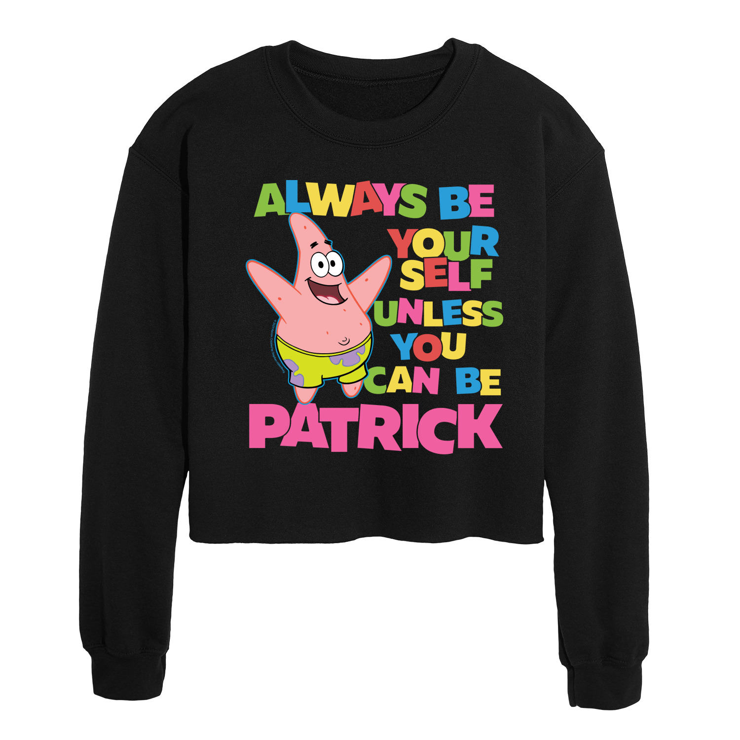 SpongeBob SquarePants - Always Be Yourself Patrick - Juniors Cropped ...
